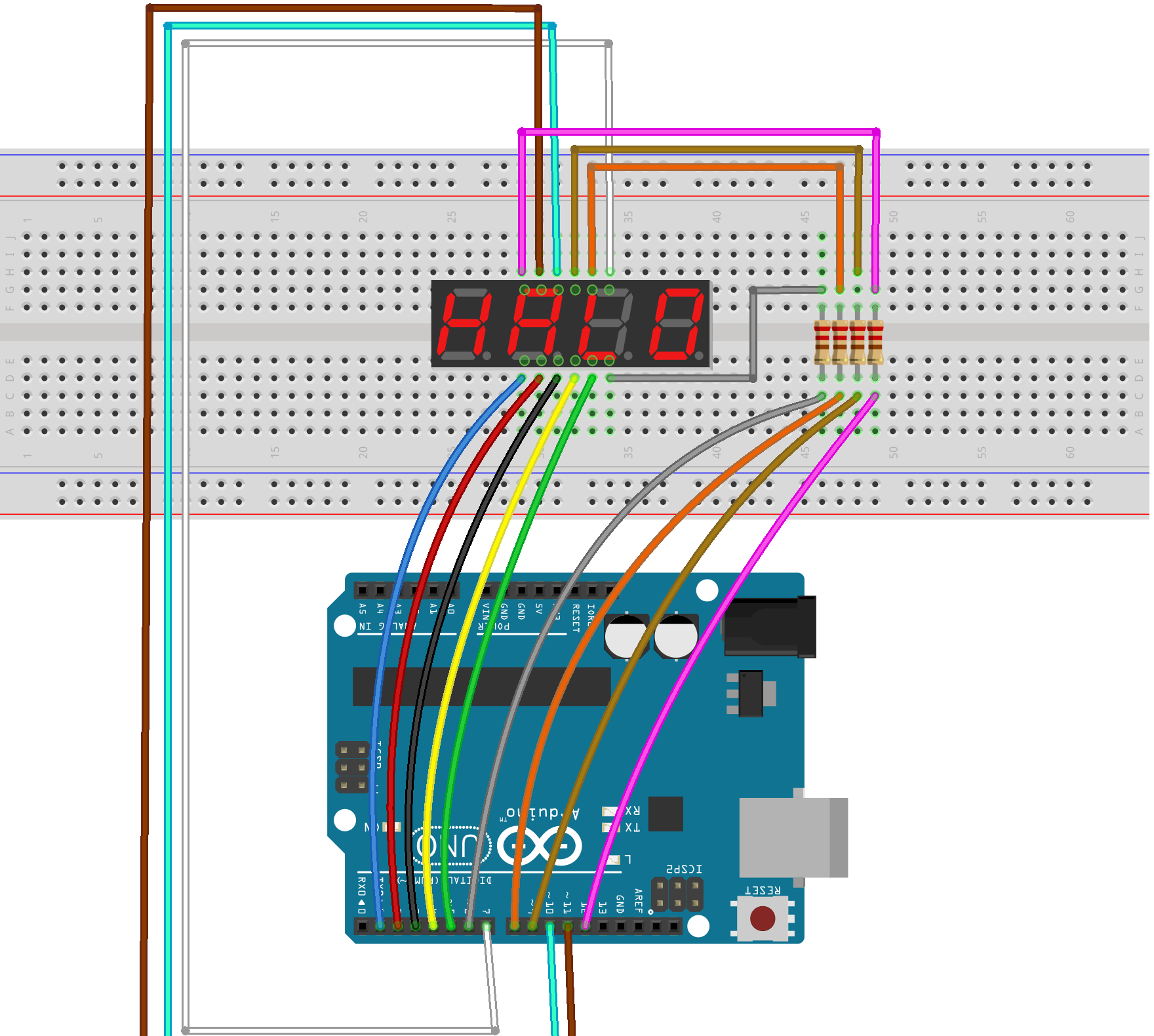 7 Segment 4 Digit With Arduino Tutorial Arduino Segmentation Ima Nbkomputer